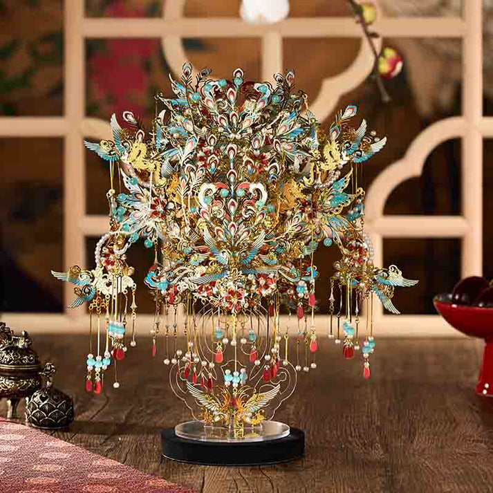 Nine Dragons And Nine Phoenix Crown Crown 3D Puzzle Kit – OrientCrafted